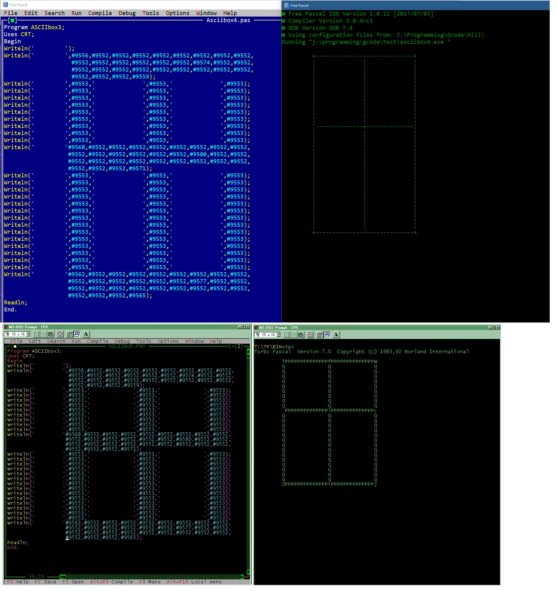 Free Pascal Ascii Symbols In Console Application 